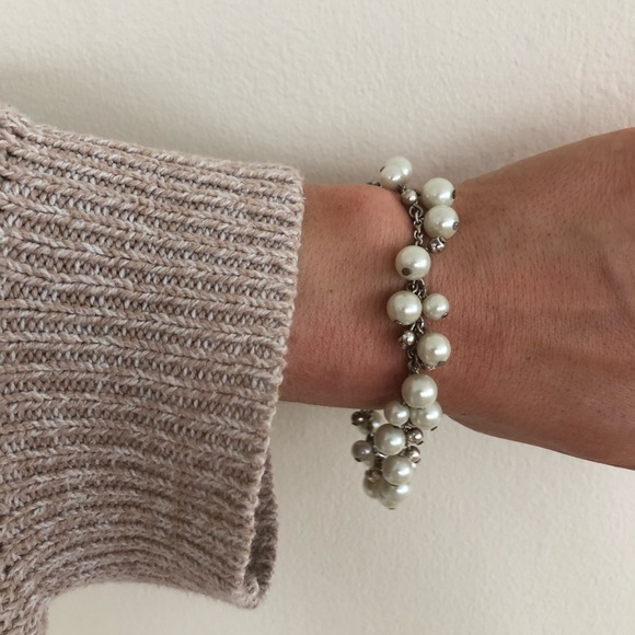 Chaps | Jewelry | Chaps Silvertone Pearl Silver Bead Bracelet 75 | Poshmark